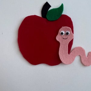 Wiggle Worm and Apples Playing Hide and Seek, Felt Board Pattern, DIY ...