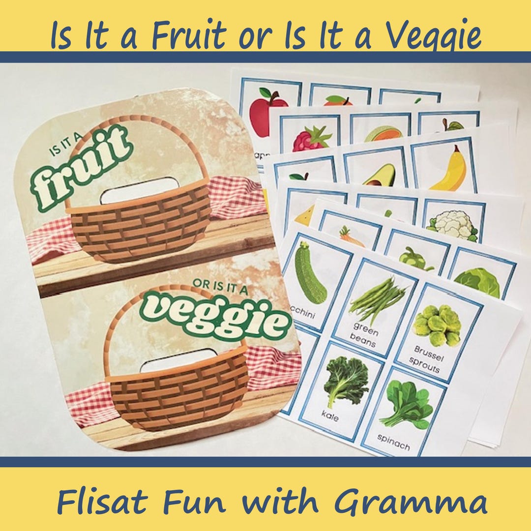 Flisat Printable Fruits and Veggie, Sorting Activity, Flisat Insert ...