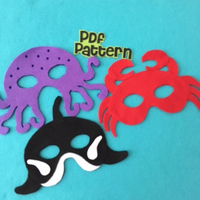 Sea Animal Mask Patterns for Pretend Play PDF PATTERNS ONLY | Etsy