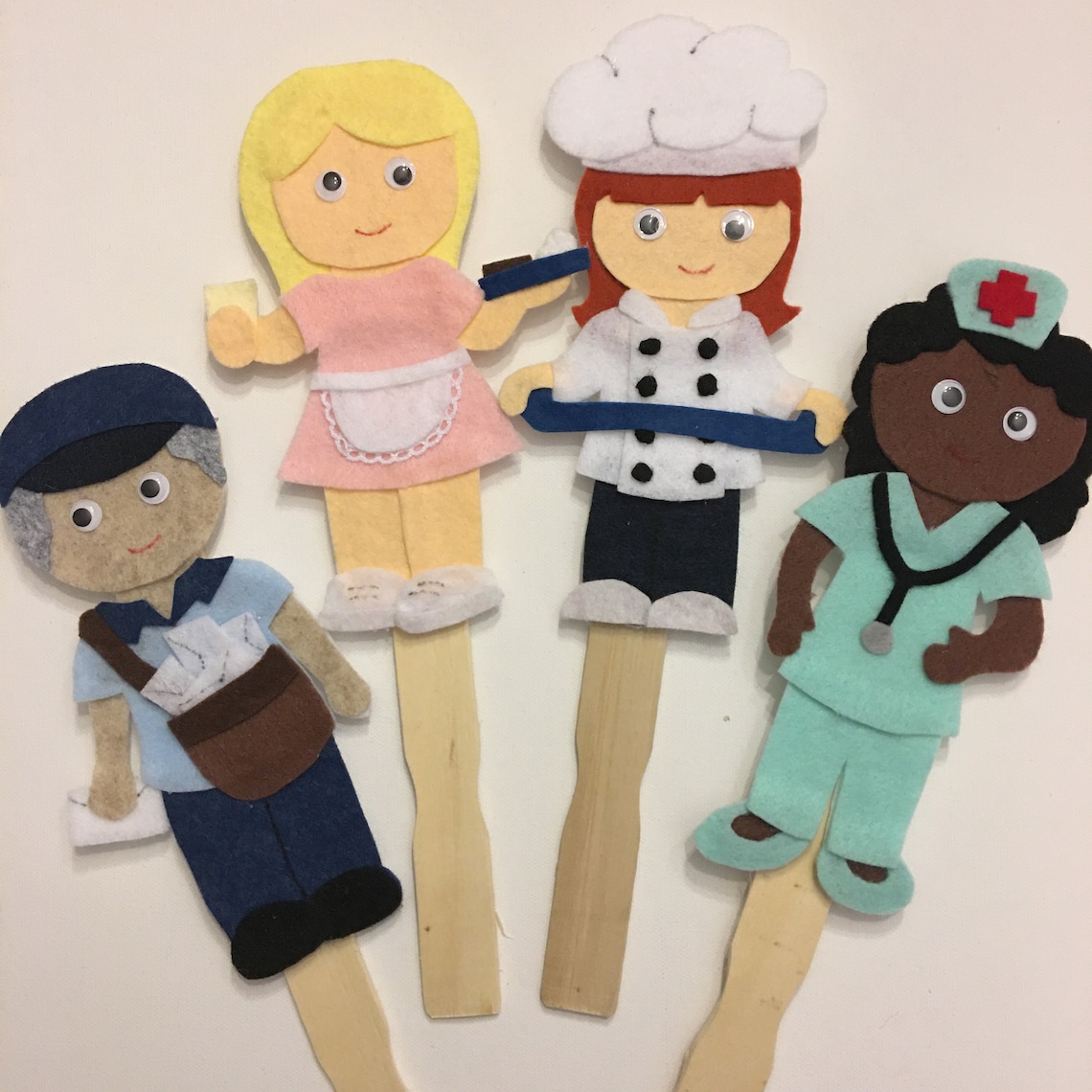 Community Helper Set 1 Felt Board or Stick Puppet Patterns - Etsy