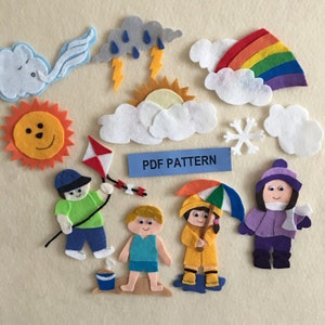 Weather Felt Board Patterns to Make to Teach Weather and the Seasons ...