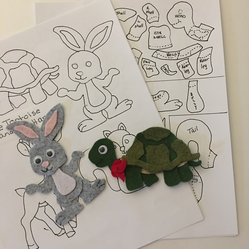 Tortoise and the Hare Felt Story Pattern PDF Downloadable - Etsy