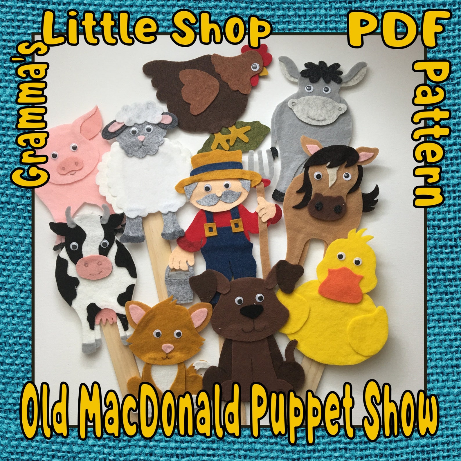 Old Macdonald Puppet Pattern Farm Animals DIY Pattern - Etsy Canada
