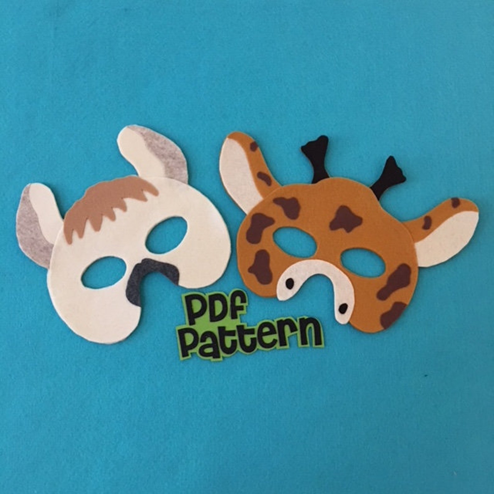 Llama Koala and Giraffe Masks Patterns for Pretend Play Zoo | Etsy