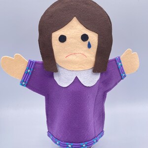 Sad and Happy Face Girl Puppet Pattern - PDF Pattern for Hand Puppet ...