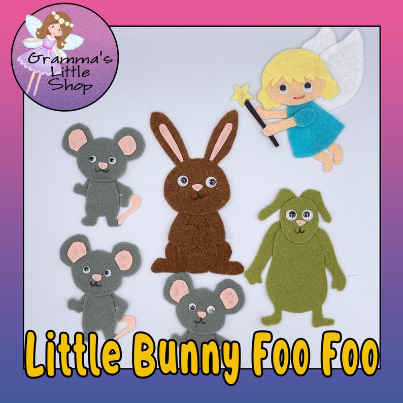 Little Bunny Foo Foo Felt Board Pattern, Preschool Song (PDF Pattern ...