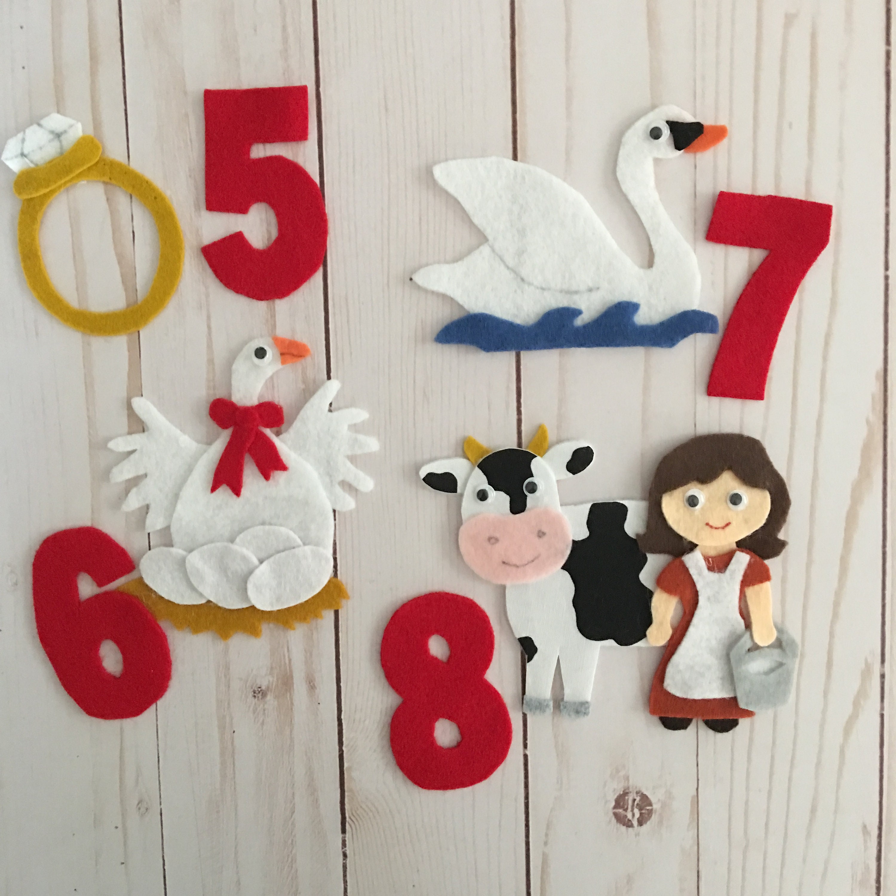 12 Days of Christmas Downloadable Felt Story Pattern - PDF PATTERN ONLY ...