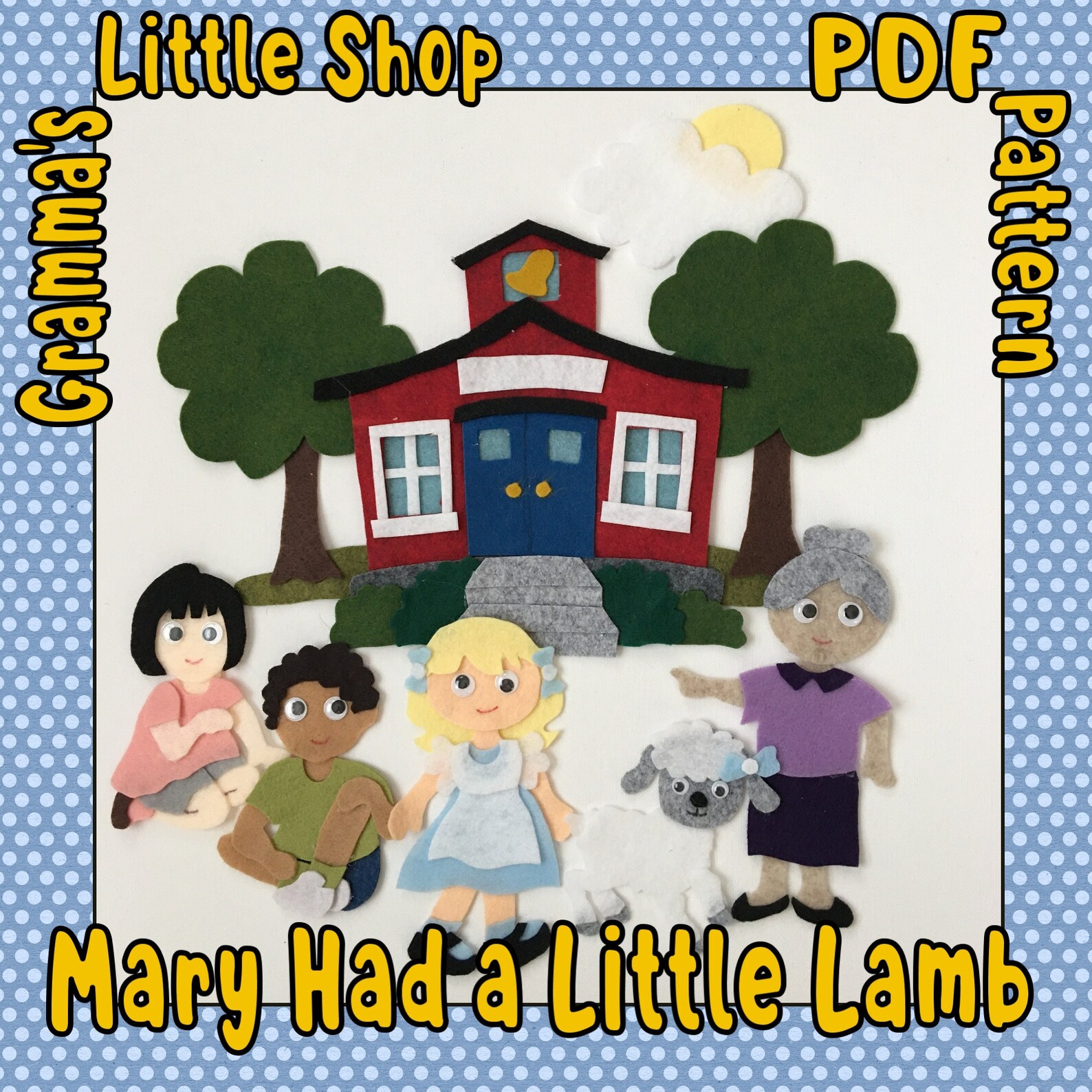 Mary Had a Little Lamb Felt Board Pattern Felt Story Pattern | Etsy