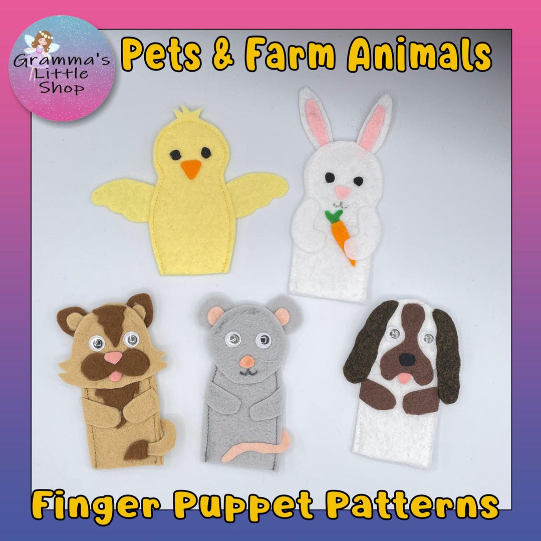 Farm Animal Finger Puppet Pattern, DIY Sewing (PDF Pattern) - Etsy