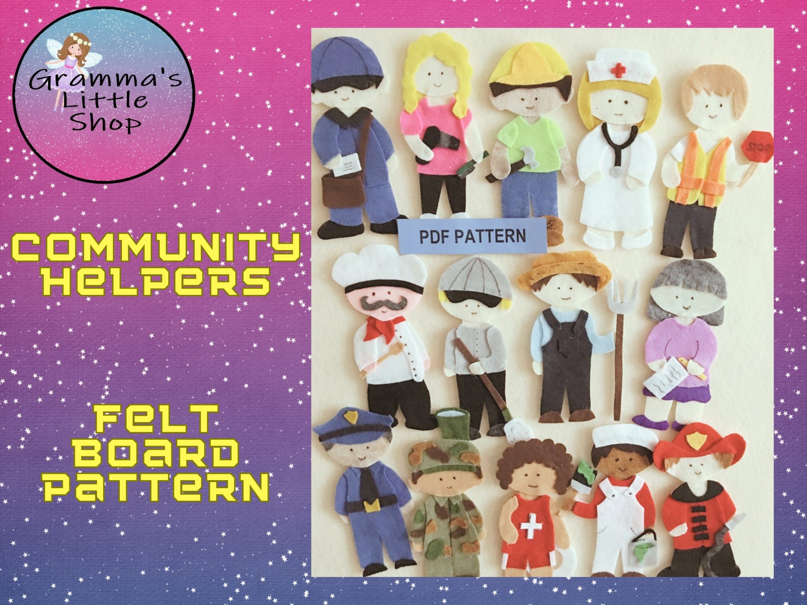 Community Helpers Felt Board Patterns Policeman Fireman - Etsy Canada