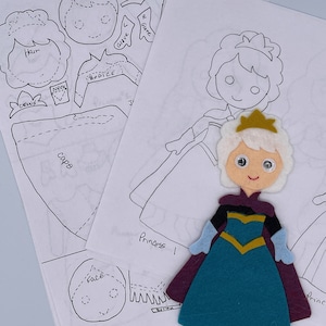 Princess Party Felt Board Pattern, Princess Pattern, DIY Pattern Only ...