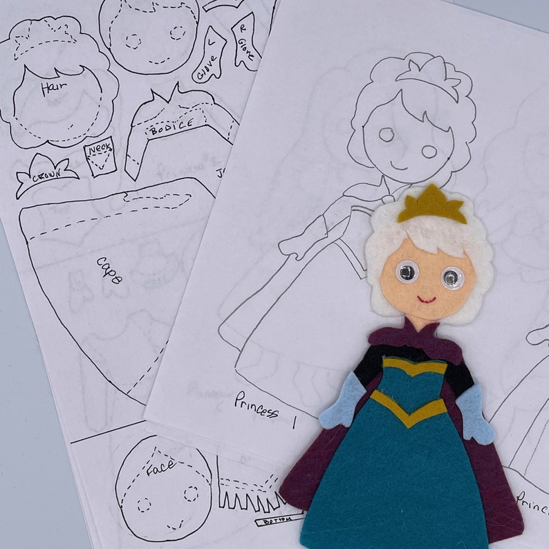 Princess Party Felt Board Pattern Princess Pattern DIY - Etsy