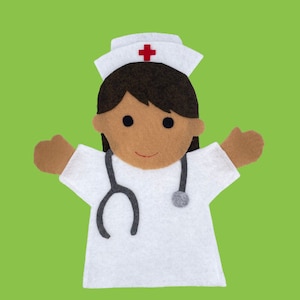 Nurse Hand Puppet Pattern for Pretend Play - DIY Pattern or Template - Etsy