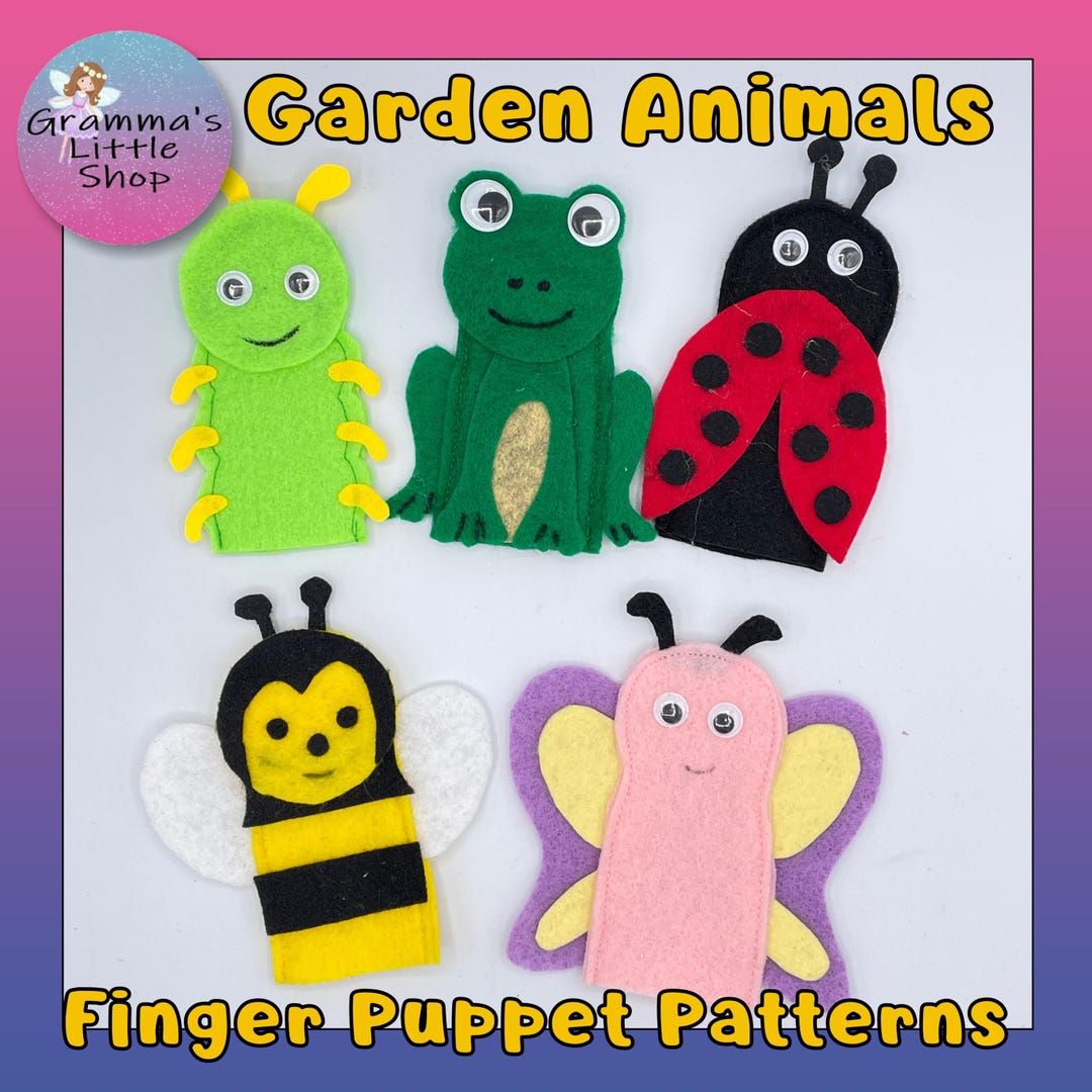 Garden Animal Finger Puppet Pattern, DIY Role Play (PDF Pattern) - Etsy