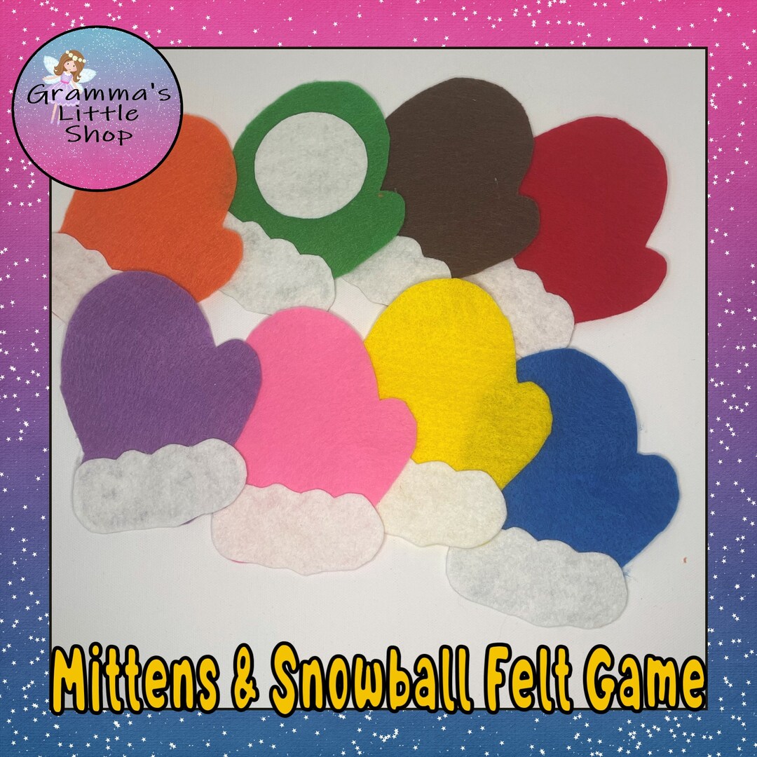 Mitten and Snowball Felt Board Pattern (PDF Pattern) - Etsy
