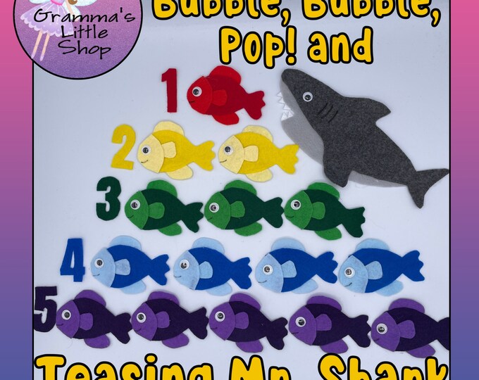 Felt Board Song Set: Five Little Fish / Five Colorful Fish. 2 Nursery ...