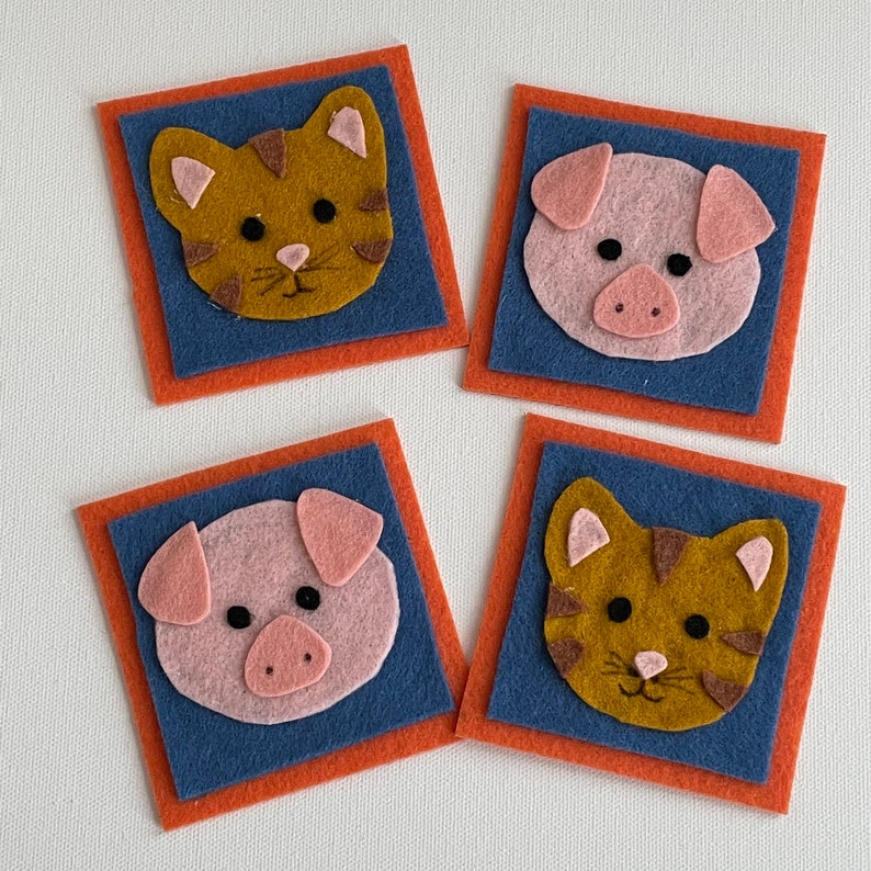 Farm Animal Match Game for Felt Board - DIY Downloadable Pattern - Etsy