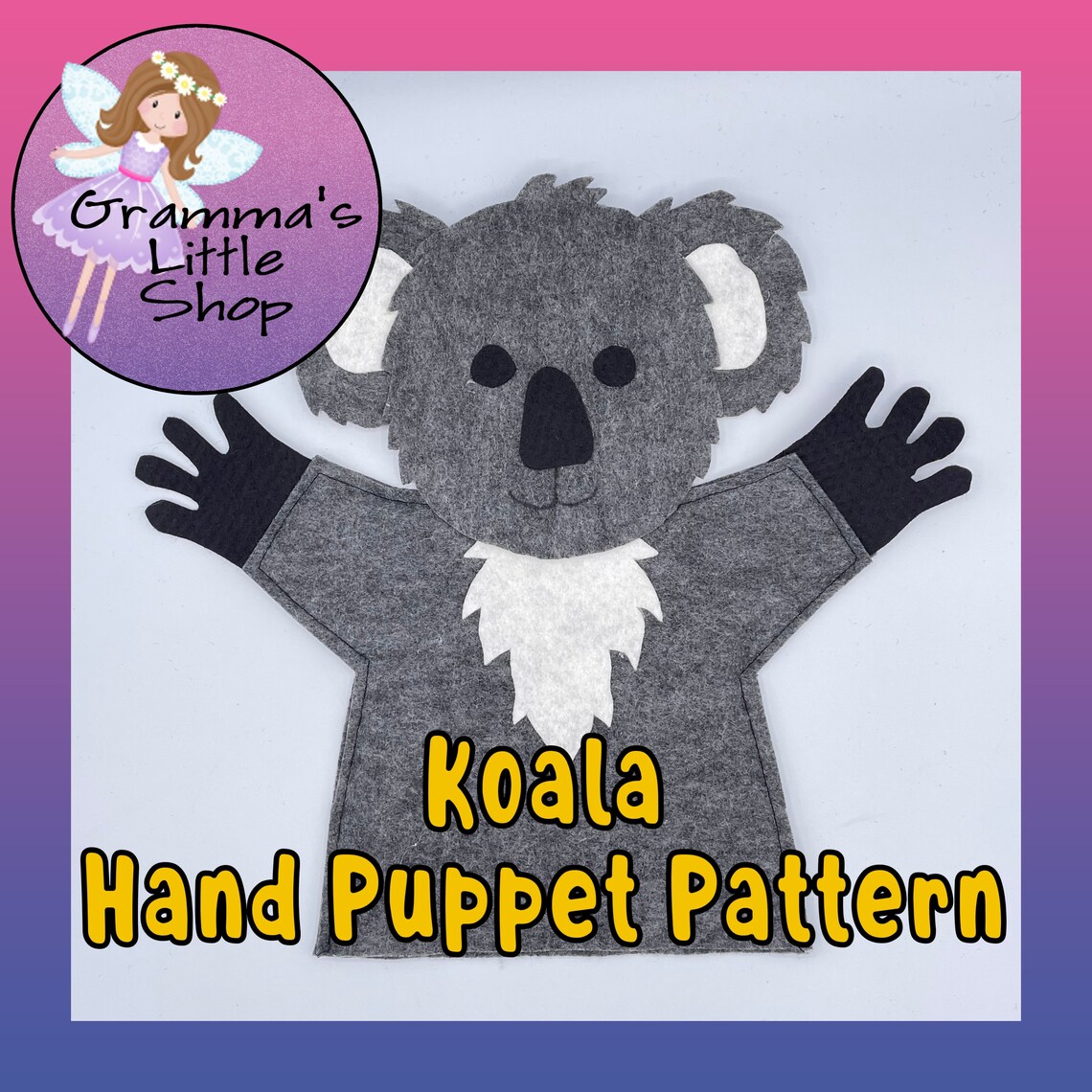 Koala Hand Puppet Pattern PDF Pattern for Hand Puppet Puppet - Etsy