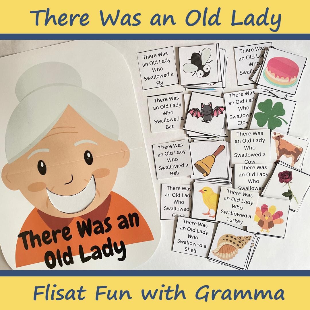 Flisat Printable There Was an Old Lady, Story Sequencing, Flisat Insert ...