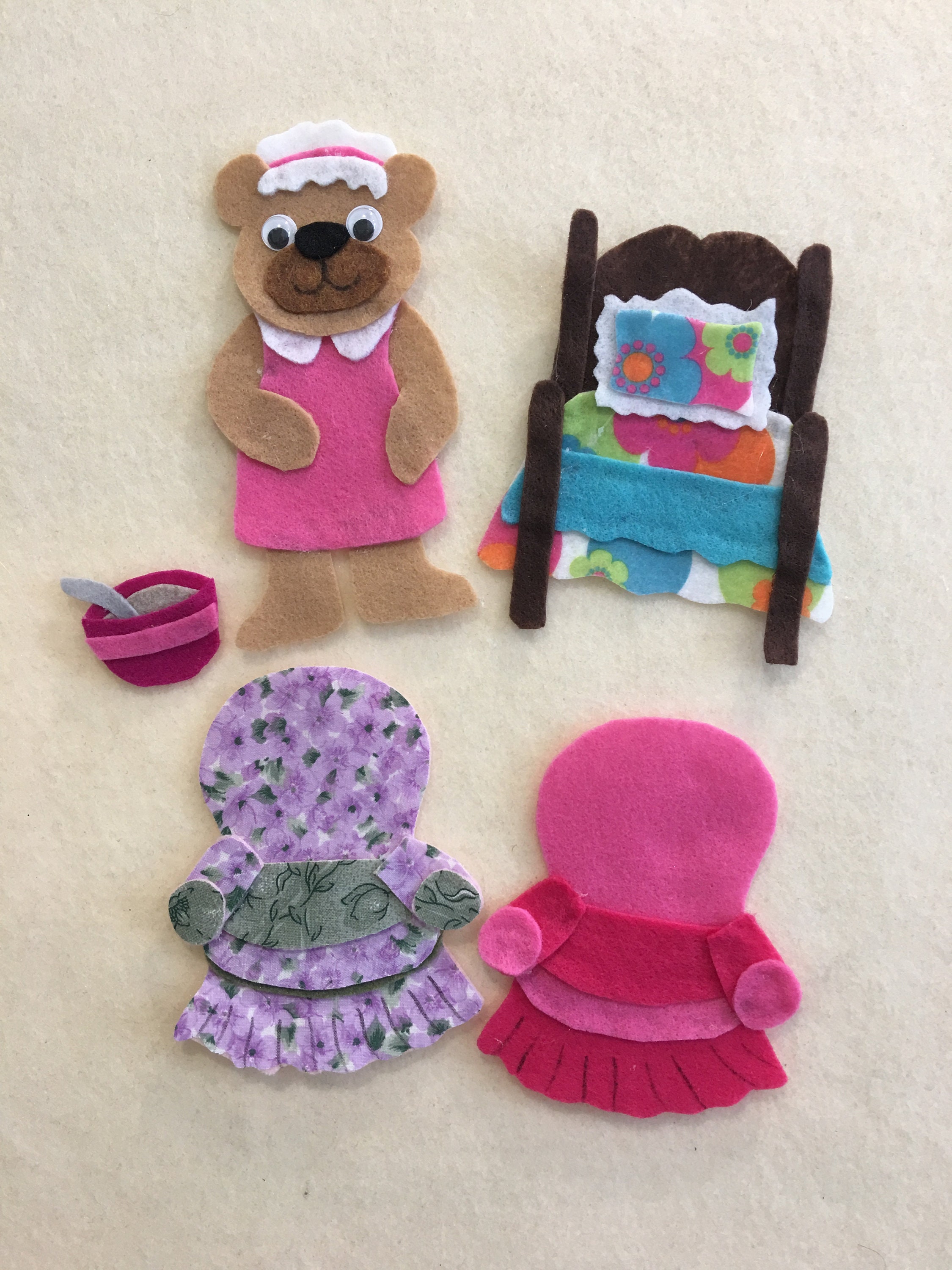 Goldilocks and the 3 Bears, PDF PATTERN for Use on a Felt or Flannel ...