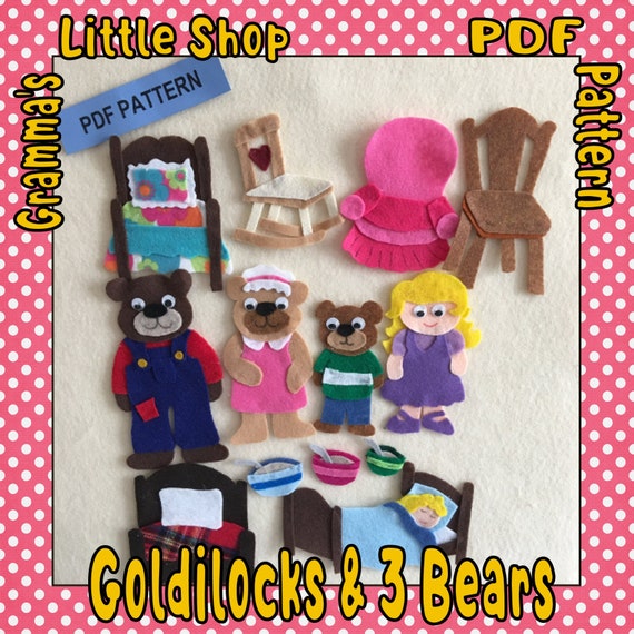Goldilocks and the 3 Bears PDF PATTERN for Use on a Felt or | Etsy ...