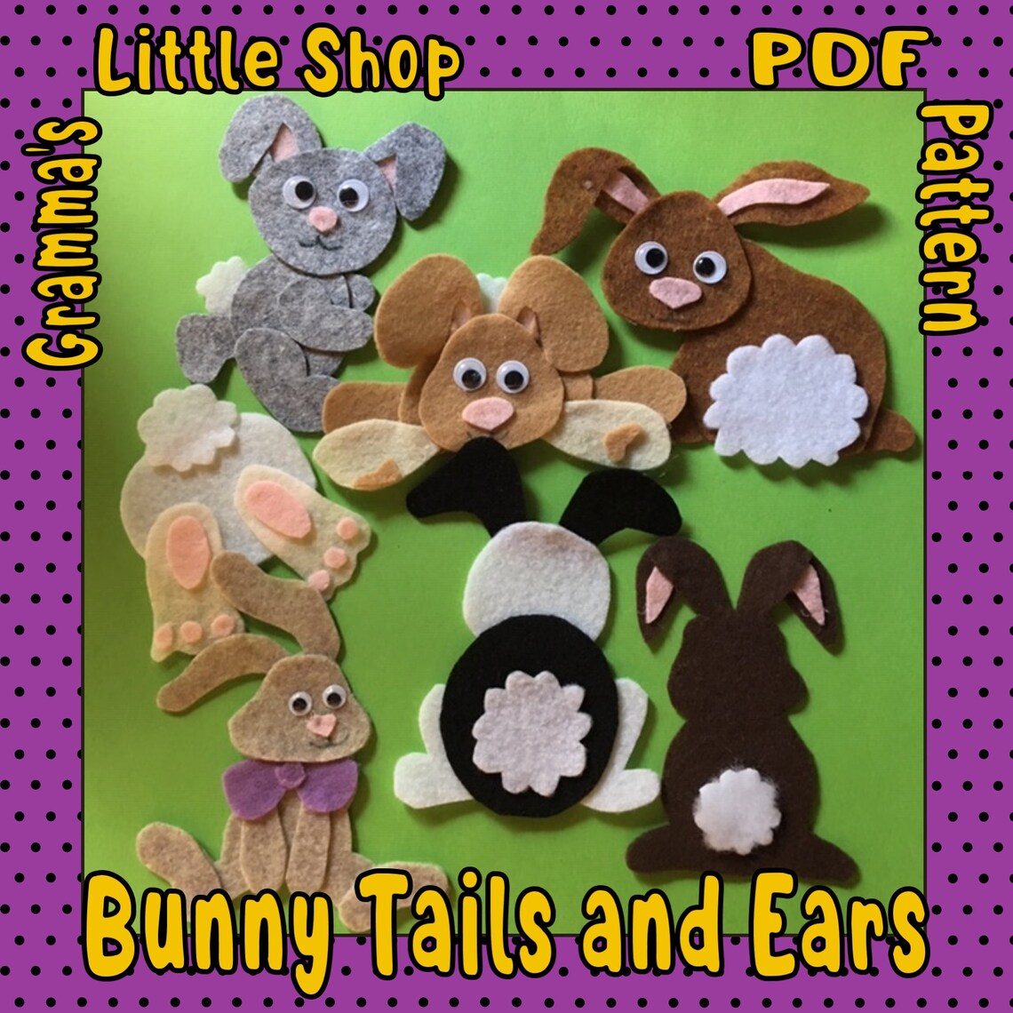 Bunny Felt Story Pattern – Tails and Ears, Hand Drawn (PDF Pattern) - Etsy