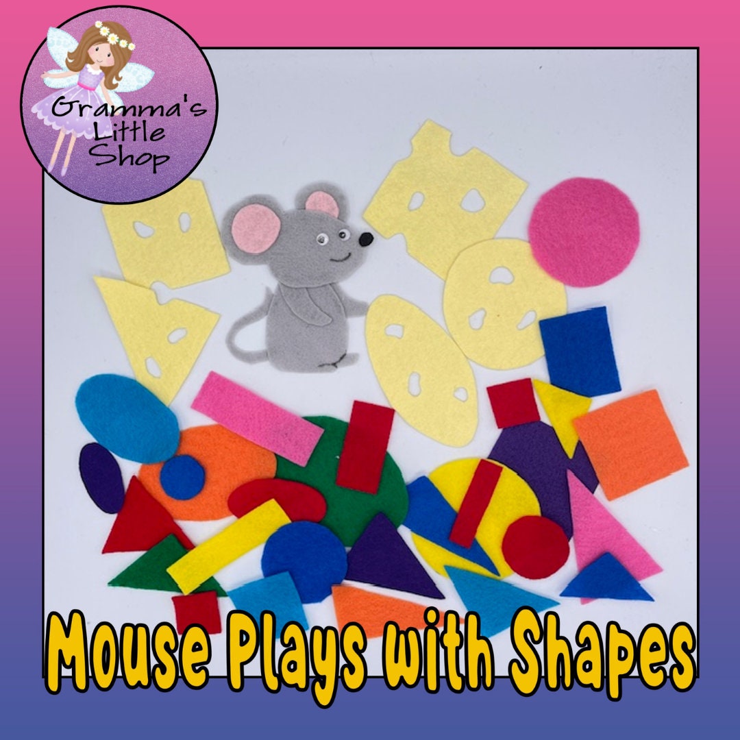 Mouse and Shapes Felt Board Pattern, Hands-on Learning (PDF Pattern) - Etsy
