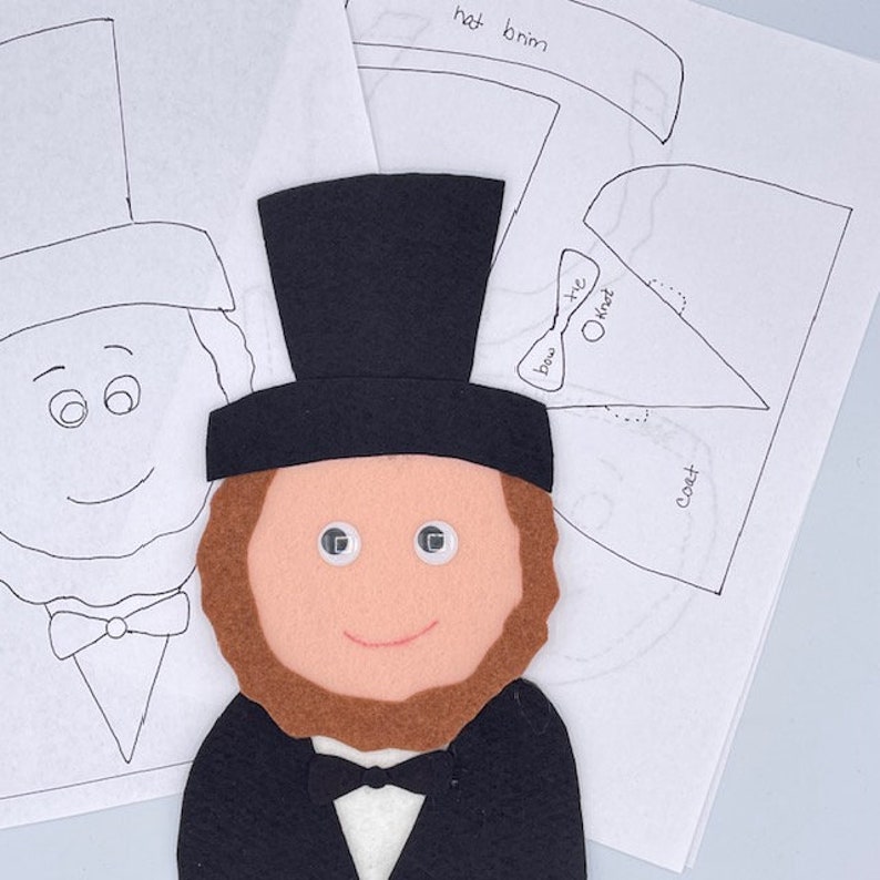 George Washington and Abraham Lincoln Felt Patterns | Etsy