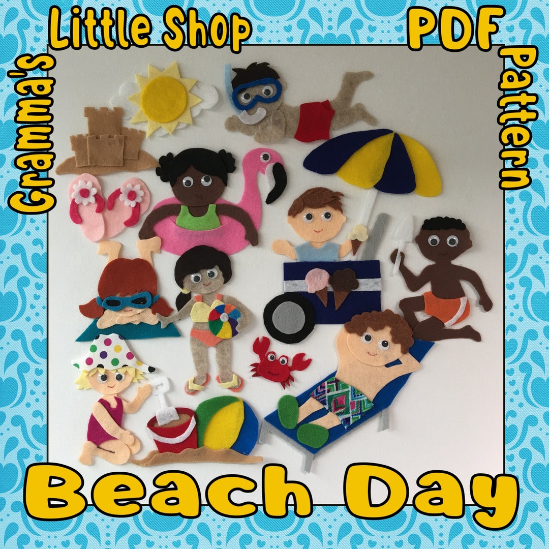 Beach Day, Felt Board Pattern PDF Downloadable Pattern - Etsy