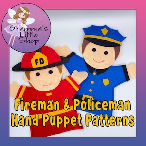 Fireman and Policeman Felt Puppets: Make Your Own From Our Printable ...