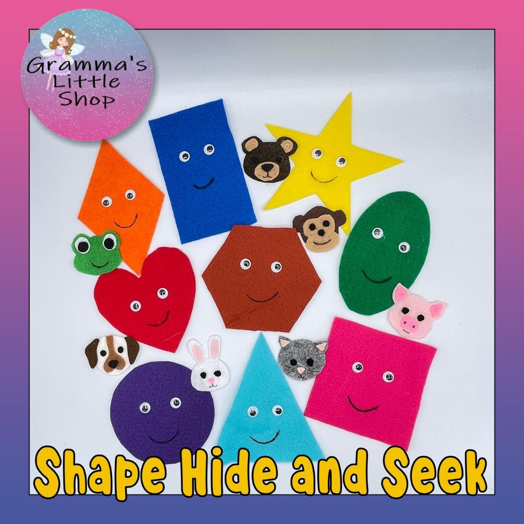 Shape Hide and Seek Felt Board Game Pattern (DIY Digital Download) - Etsy
