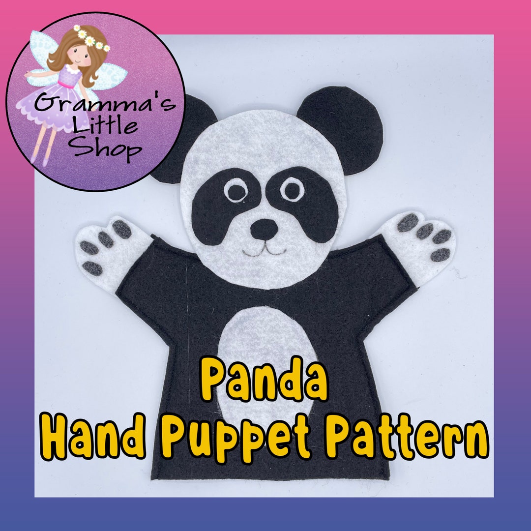 Panda Hand Puppet Pattern, PDF Pattern for Hand Puppet, Puppet Sewing ...
