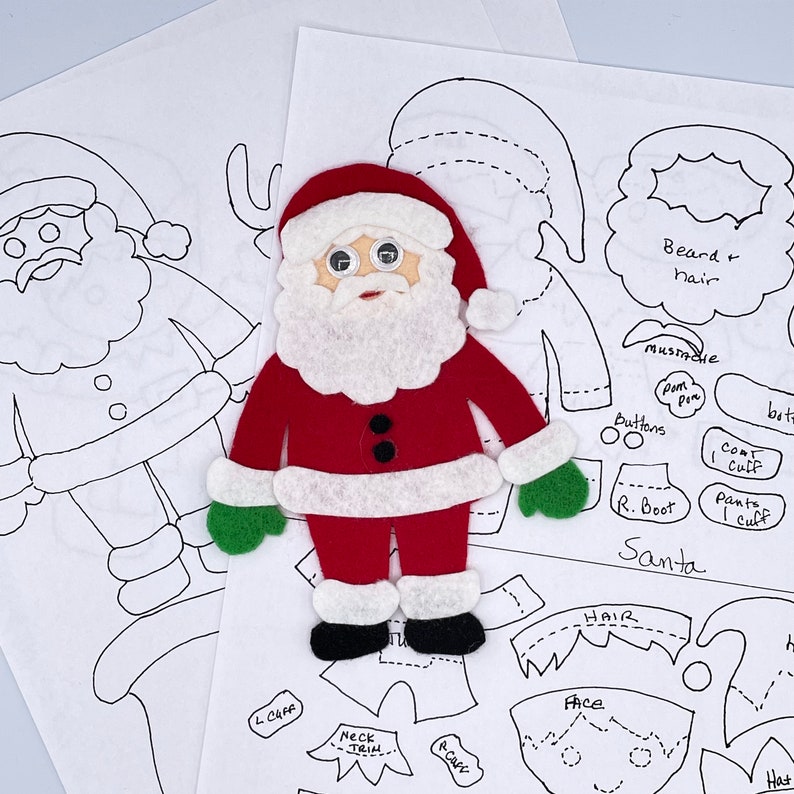 5 Little Elves Jumping on the Sleigh Felt Pattern Christmas | Etsy