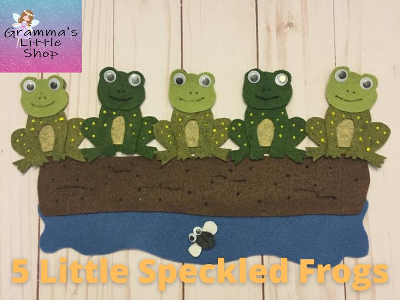5 Little Speckled Frogs Felt Board PATTERN - PDF PATTERN Only - Etsy