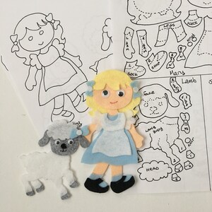 Mary Had a Little Lamb, Felt Board Pattern, Felt Story Pattern - PDF ...