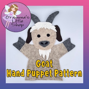 Goat Hand Puppet Pattern, PDF Pattern for Hand Puppet, Puppet Sewing ...