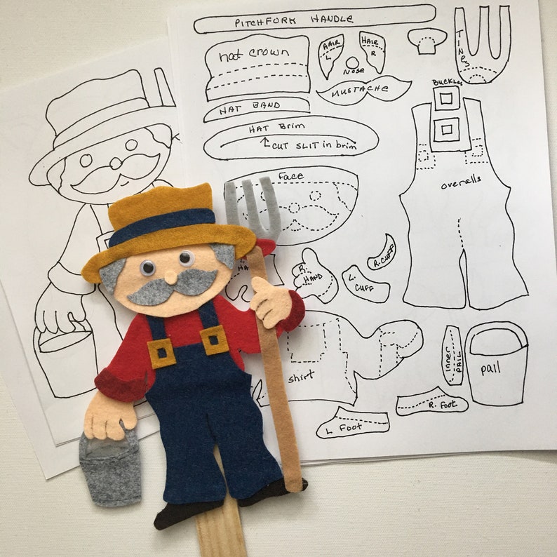 Old MacDonald Puppet Pattern Farm Animals DIY Pattern | Etsy