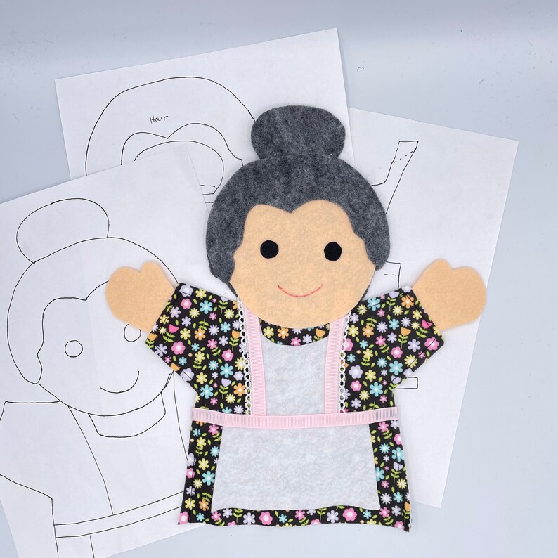 Grandma and Grandpa Felt Hand Puppet Patterns (PDF Pattern) - Etsy