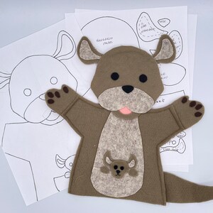 Kangaroo Hand Puppet Pattern, PDF Pattern for Hand Puppet, Puppet ...