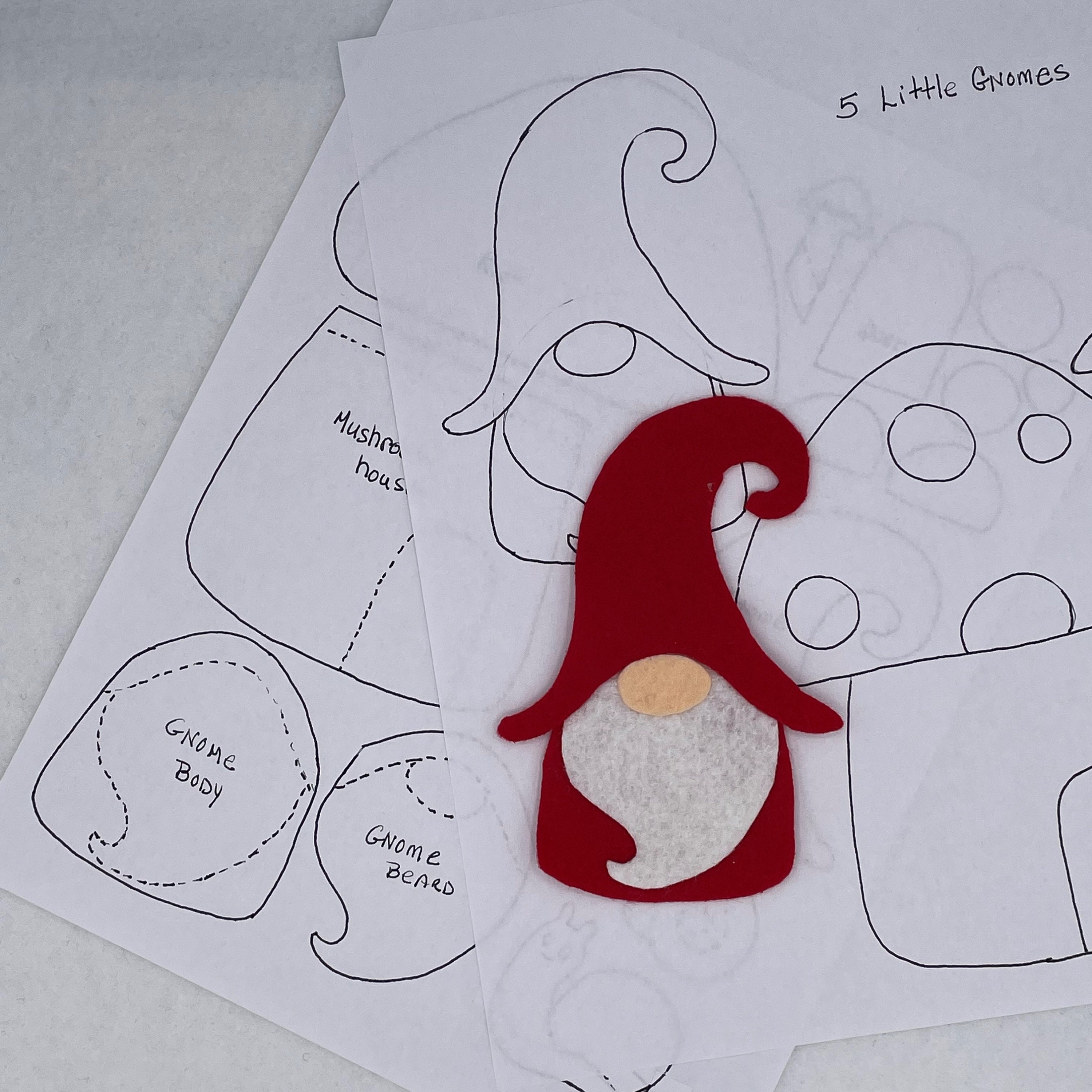 5 Little Garden Gnomes Pattern for Gnome Snail and Mushroom | Etsy