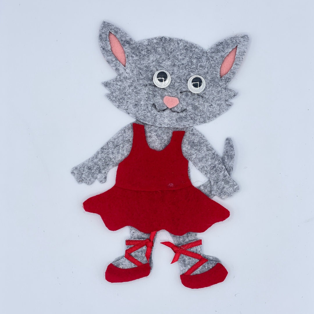 Felt Kitty Cat & Clothes Pattern, Non Paper Doll Dress up (PDF Pattern ...
