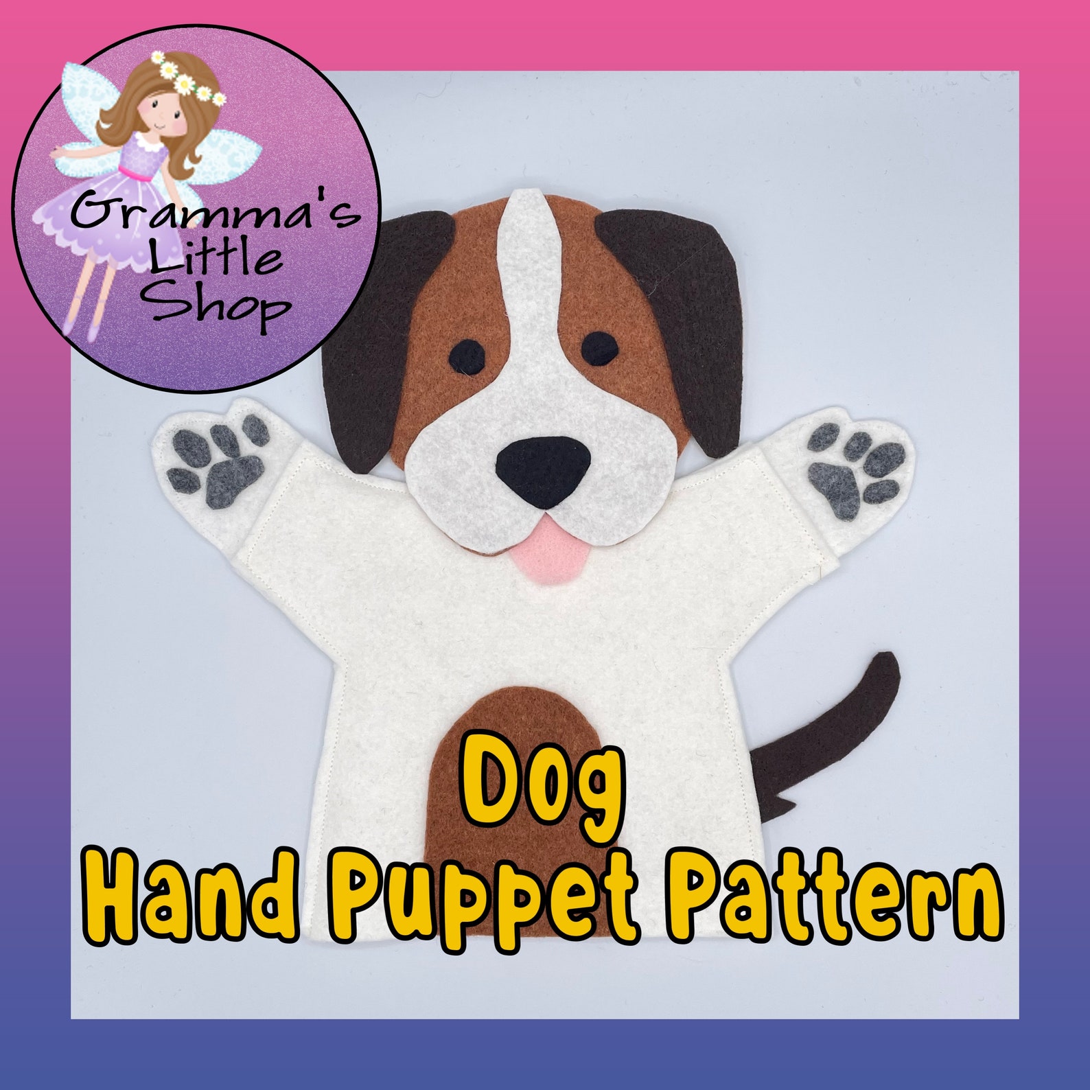 Dog Felt Hand Puppet Sewing Pattern (PDF Pattern) - Etsy