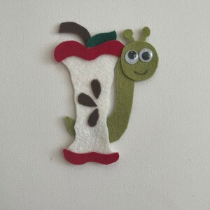 Bookworm Felt Board Pattern, Wiggly Worm, Book and Apple Patterns. DIY ...