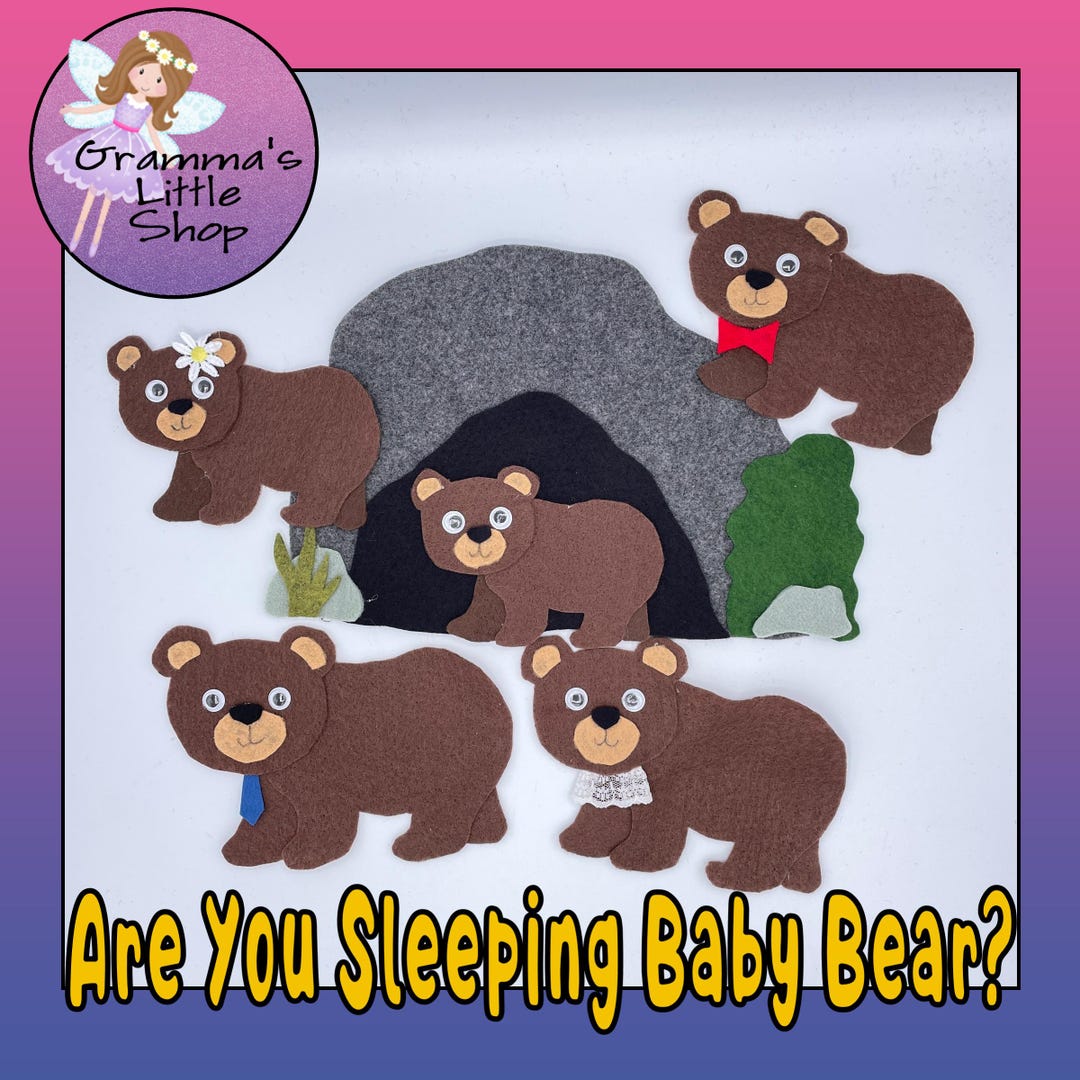 Are You Sleeping Baby Bear Felt Story Pattern - Felt Template - Etsy