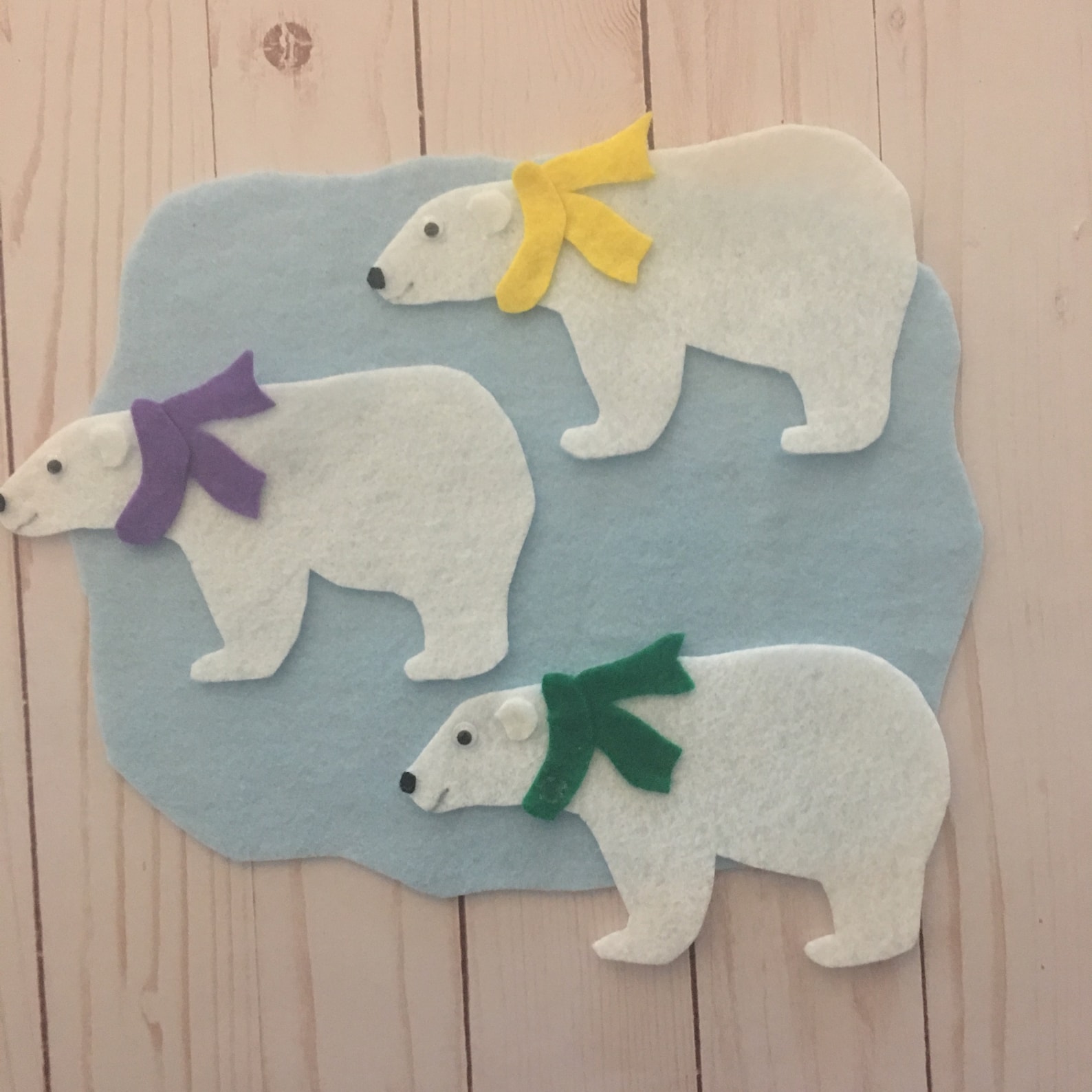 5 Little Polar Bears Felt Story Pattern for Use on a Felt - Etsy