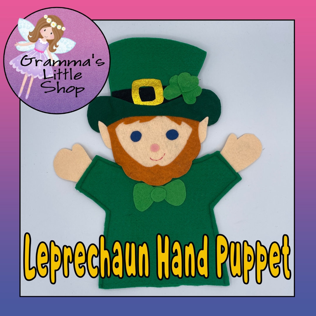 Magical Leprechaun Hand Puppet Pattern - DIY Fun Leprechaun Hand Puppet ...