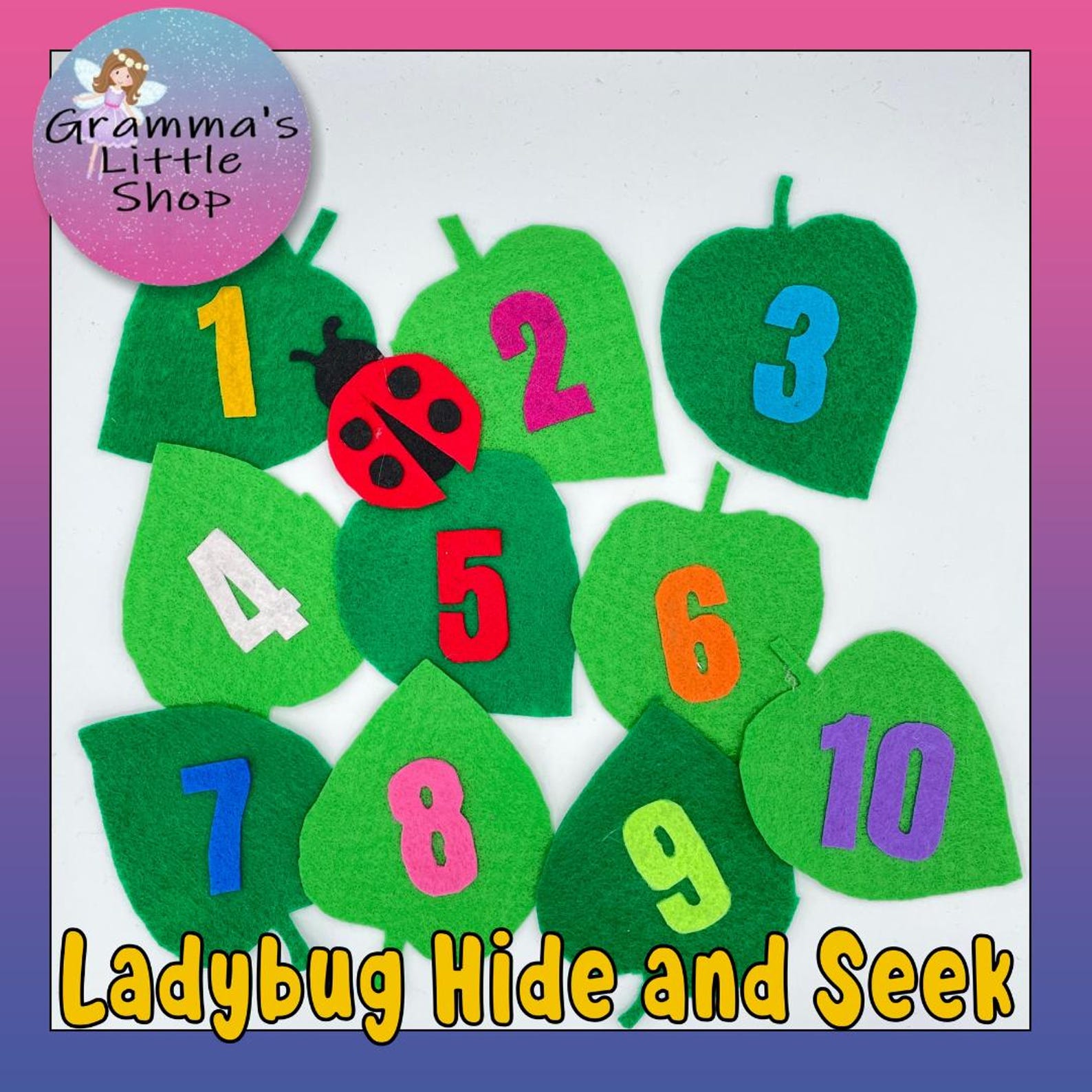 Ladybug Hide and Seek Game DIY Pattern, Shapes and Colors (digital ...