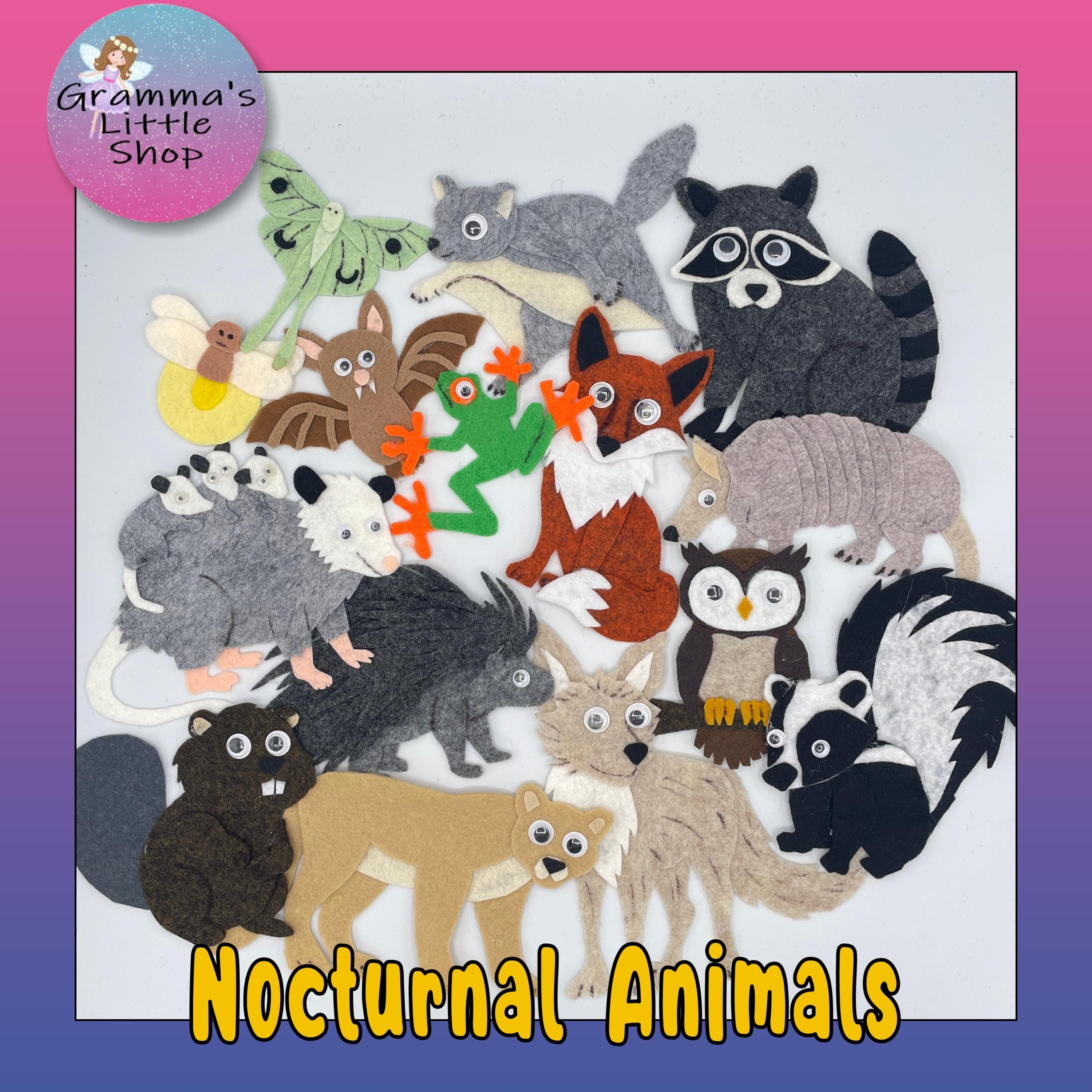 Nocturnal Animals Felt Story Pattern, Animals of the Night, Preschool ...