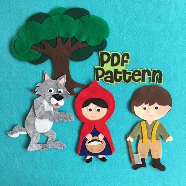 Little Red Riding Hood and the Big Bad Wolf Felt Board Pattern | Etsy ...