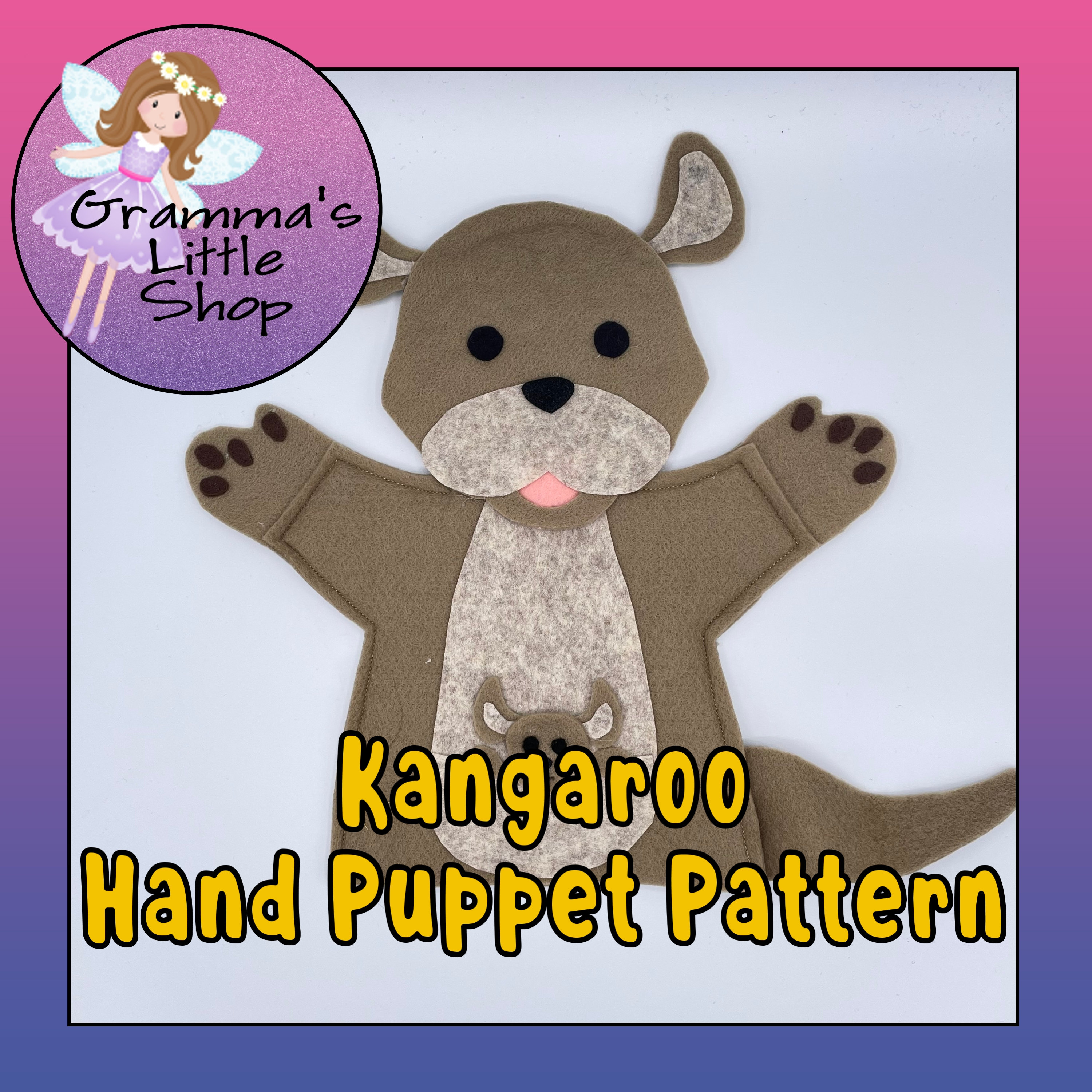 Kangaroo Felt Hand Puppet Sewing Pattern (PDF Pattern) - Etsy